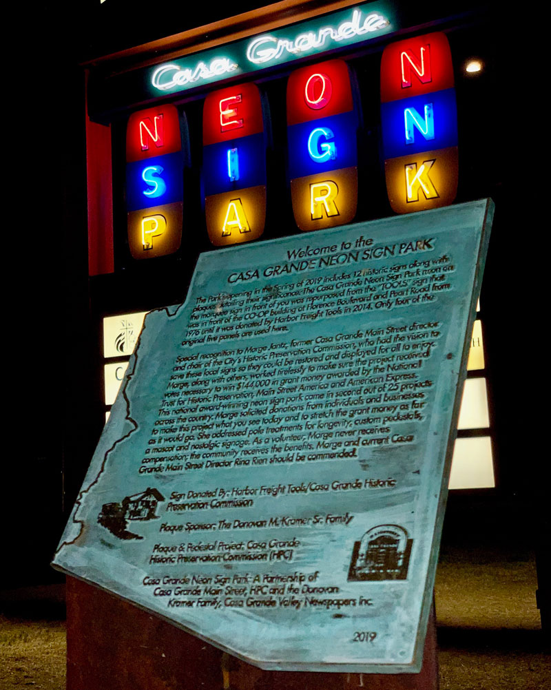 Casa Grande Neon Sign Park Official Website